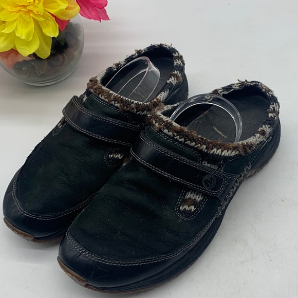 Merrell | Shoes | Merrell Encore Slip On Mule Leather Suede Loafer Size ...